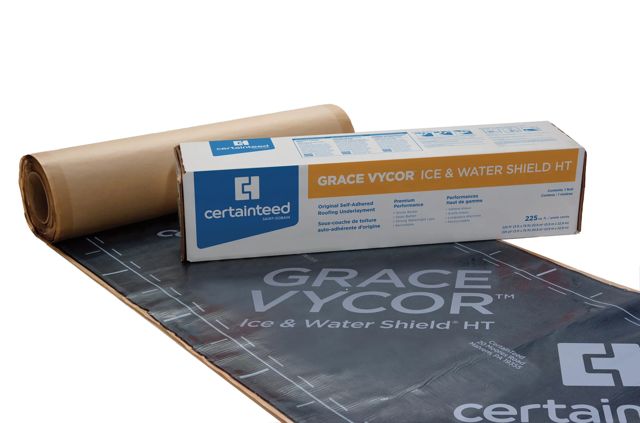 Grace Vycor Ice and Water Shield HT | Underlayment | 225 sqft/roll ...